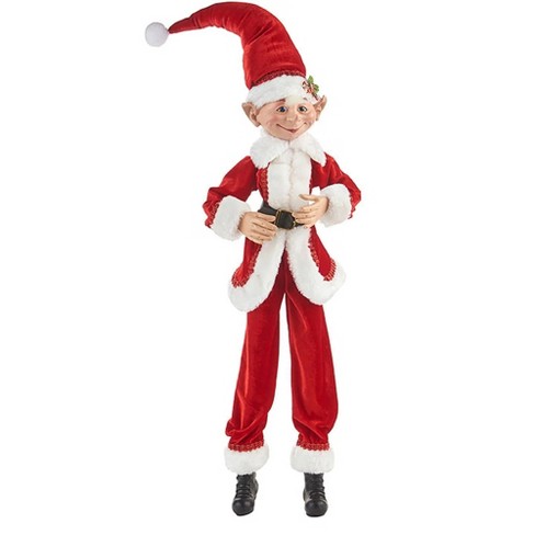 Kurt S. Adler 16" Red And White Christmas Posable Elf : Target