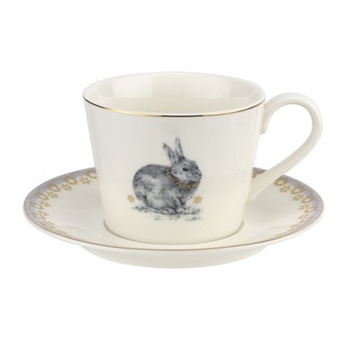Spode Meadow Lane Teacup With Saucer, 8 Oz. Porcelain Tea/coffee Cup ...