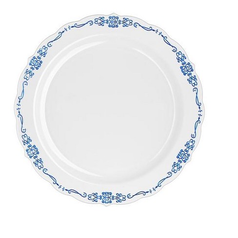 Exquisite 7.5" White & Navy Victorian Design Plates Holiday Plate ...