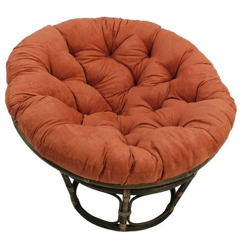 42" Rattan Papasan Chair With Micro Suede Cushion Spice Red ...