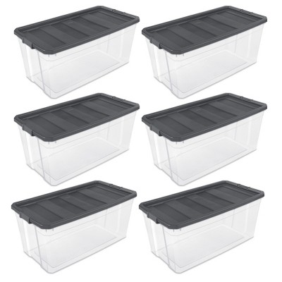 Sterilite 40 Gal Wheeled Industrial Tote, Stackable Storage Bin With ...