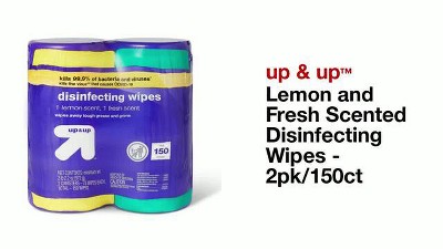 Lemon and Fresh Scented Disinfecting Wipes 2pk 150ct up up