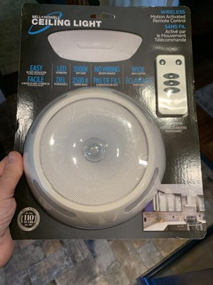 Bell + Howell Wireless Motion Activated Ceiling Light With Remote ...