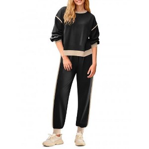 SHESHOW Womens Sets 2 Piece Outfits Fall Colorblock Workout Athletic ...