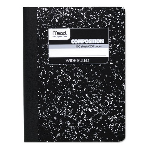 Mead Composition Book, Wide/legal Rule, Black Cover, (100) 9.75 X 7.5 ...