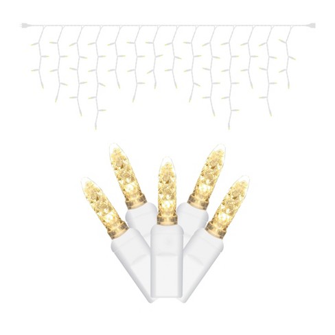 Vickerman 70 Warm White Twinkle M5 Led Icicle Light On White Wire, 9 ...