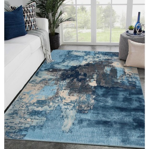 Luxe Weavers Abstract Distressed Area Rug , Blue 8x10 : Target