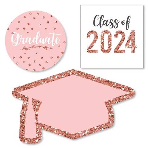 Big Dot Of Happiness Rose Gold Grad - Diy Shaped 2024 Graduation Party ...