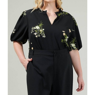 Women's Jenna Split Neck Blouse - Sugarlips Xs : Target