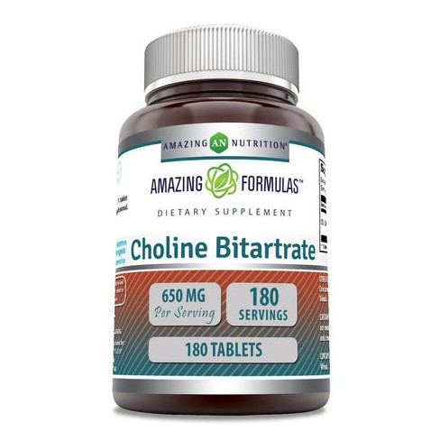 Amazing Formulas Choline Bitartrate 650 Mg 180 Tablets : Target