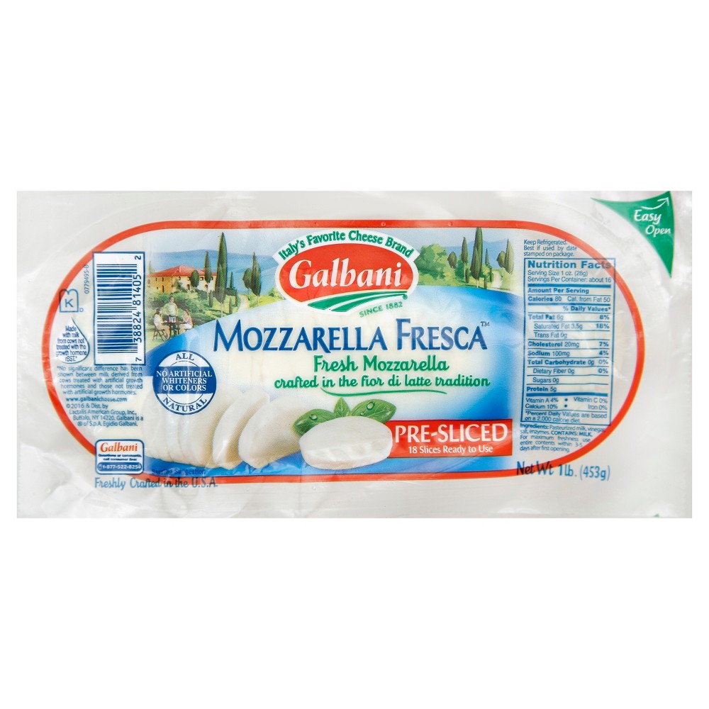 UPC 738824814052 - Galbani Pre-Sliced Fresh Mozzarella Cheese, 1 lb ...