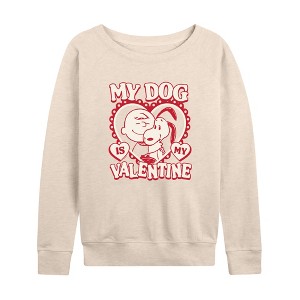 Women's - Peanuts - My Dog Is My Valentine Lightweight French Terry ...