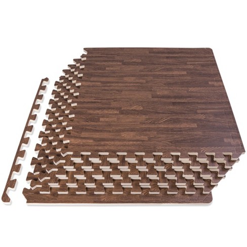 Wood Grain Puzzle Mat 1/2-in, Dark Oak, 24 Sq Ft - 6 Tiles : Target