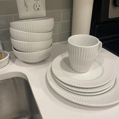 18pc Porcelain Elle Dinnerware Set White - Elama : Target