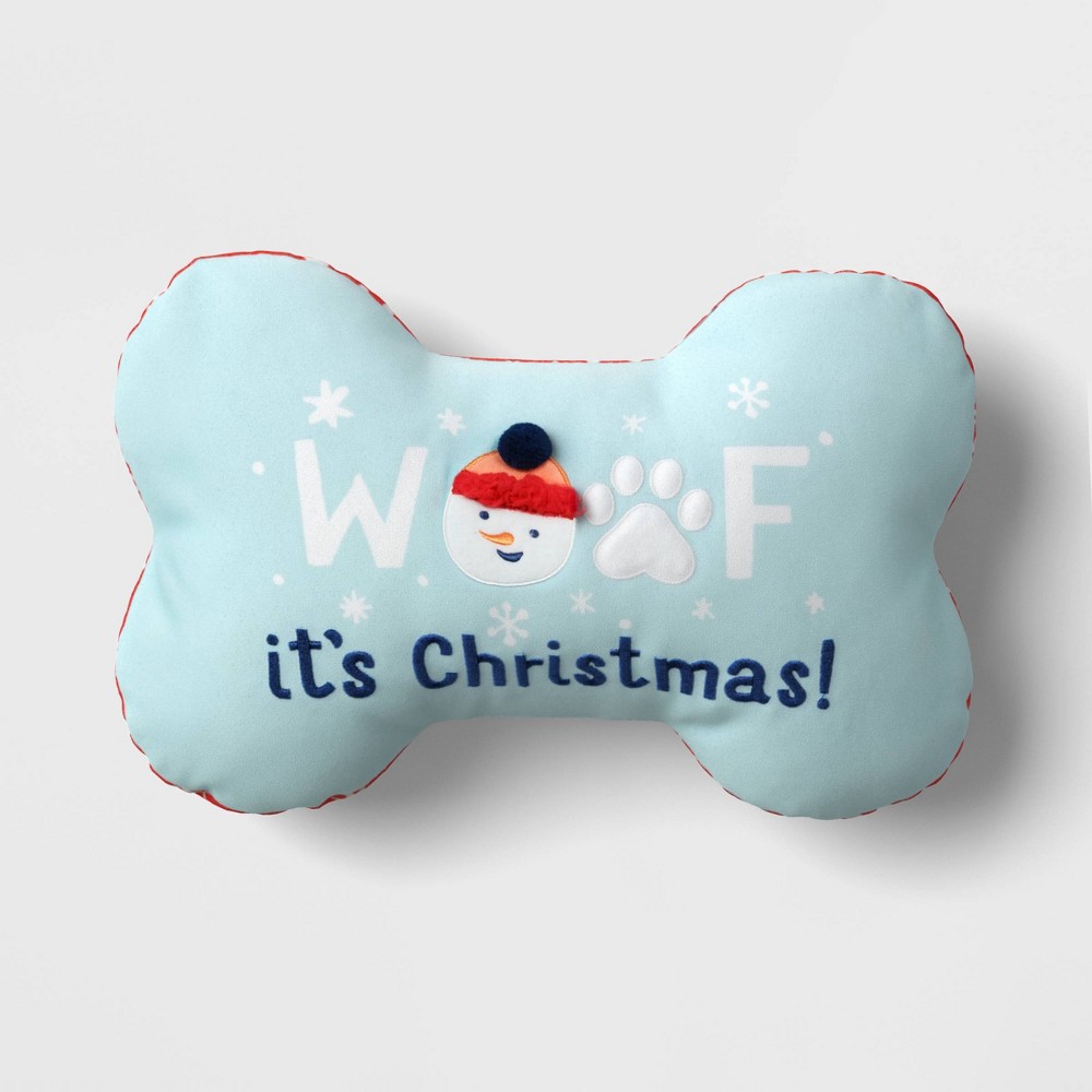 17"x12" Reversible 'Woof it's Christmas' to Snowflake Pattern Bone ...