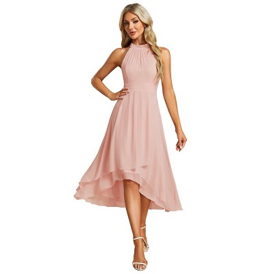 Pink Women's 2024 Summer Dress High Low Wedding Guest Dress Eg31926, 8 ...