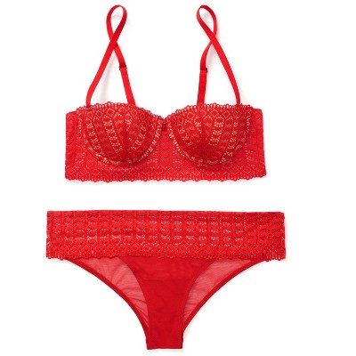 Adore Me Women's Nymphadora Balconette Bra 32dd / True Red. : Target