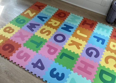 5' X 5' Abc Floor Mat Set - 36pc - Gigglescape™: Multicolored Baby ...