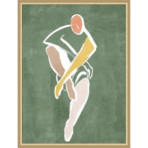 Amanti Art Seated Figure on Green II by Hannah Dawson Framed Mounted ...