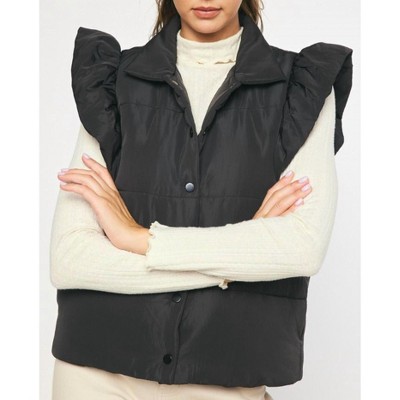 Women's Flutter Sleeve Puffer Vest - Entro Xl : Target