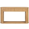 Luxystar Modern Oval Fluted Console Table with 2 Drawers, Open Shelf ...