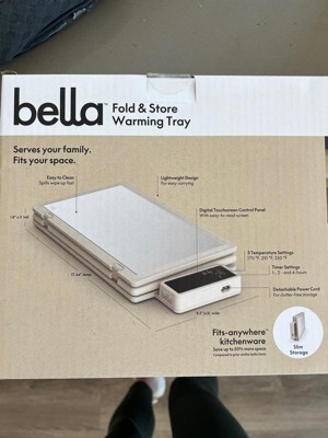 Bella Fold And Store Warming Tray Oatmilk: Stainless Steel, Temperature Control, 330w, 3-piece ...