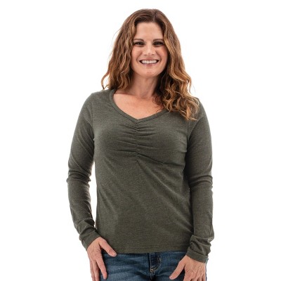 Aventura Clothing Women's Gabrielle Long Sleeve V-neck T-shirt - Rosin ...
