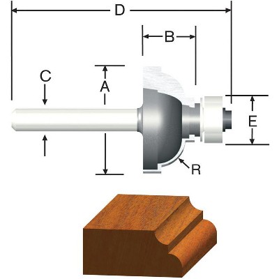 Vermont American 1 In. D X 3/16 In. X 2-1/8 In. L Carbide Tipped Cove ...