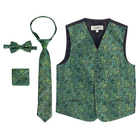 Gioberti Kids And Boys 4pc Paisley Vest Set, Green, Size 16 : Target