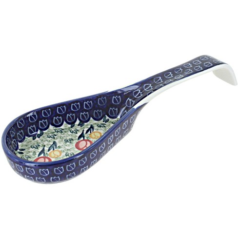 Blue Rose Polish Pottery Spring Beauty Large Spoon Rest : Target