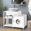 Bathroom Sink Cabinet with Hidden Litter Box Enclosure and Storage ...