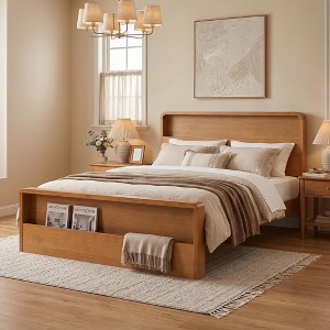 Christopher Knight Home Cedarwyn Modern Wooden Bed Frame with Dual Open ...