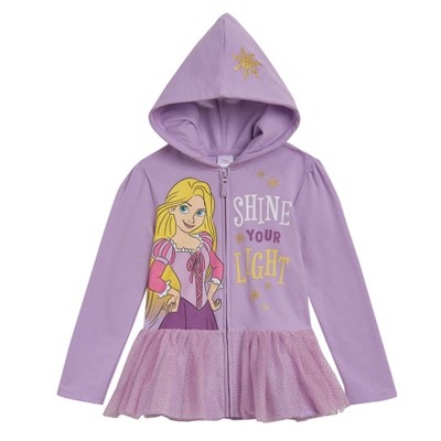 Disney Princess Rapunzel Little Girls Fleece Zip Up Hoodie Dress 7-8 ...