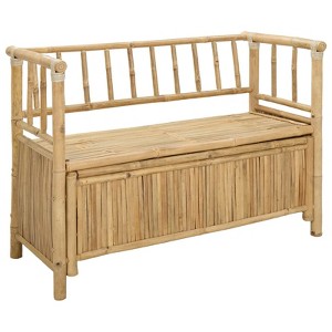 vidaXL Garden Storage Bench 110 x 47 x 80 cm Bamboo Natural : Target
