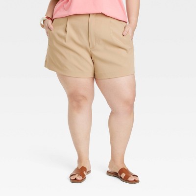 Women's High-rise Tailored Shorts - A New Day™ Tan 24 : Target