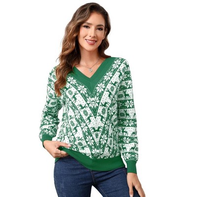 Whizmax Women's Christmas Sweaters Long Sleeve Knit Ugly Pullover ...