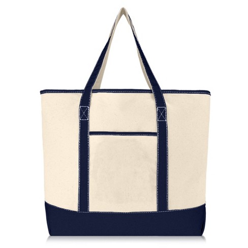Dalix 22" Soft Canvas Tote Bag In Navy-blue : Target