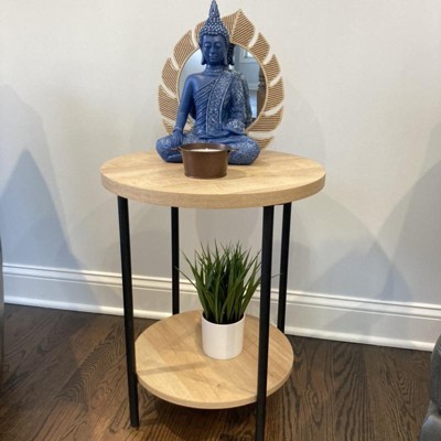 Wood And Metal Round End Table - Room Essentials™ : Target
