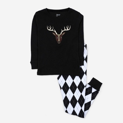 Leveret Two Piece Cotton Christmas Pajamas Argyle Black And White 14 ...