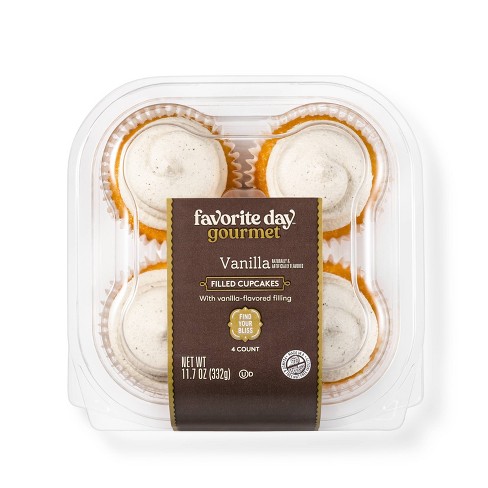 Vanilla Filled Cupcakes - 11.7oz/4ct - Favorite Day™ : Target