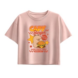 Girls' - CapyFun - Capy Burger Short Sleeve Boxy Graphic T-Shirt : Target