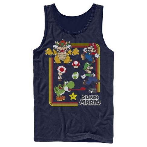 Men's Nintendo Super Mario Rainbow Frame Tank Top - Navy Blue - Large ...