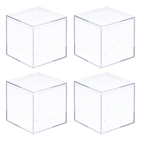 Unique Bargains Acrylic Square Storage Display Case With Lid For Small ...