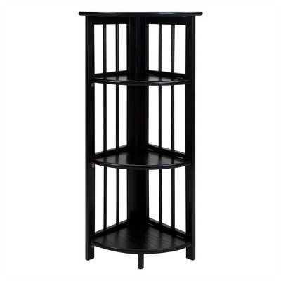 4-shelf Corner Folding Bookcase-black : Target