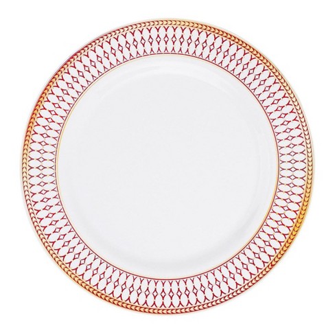 Smarty Had A Party 10.25" White With Red And Gold Chord Rim Plastic ...