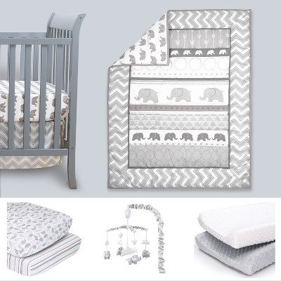 The Peanutshell Aflutter Crib Bedding Set And 4 Pk Sheets - 7 Piece Set ...