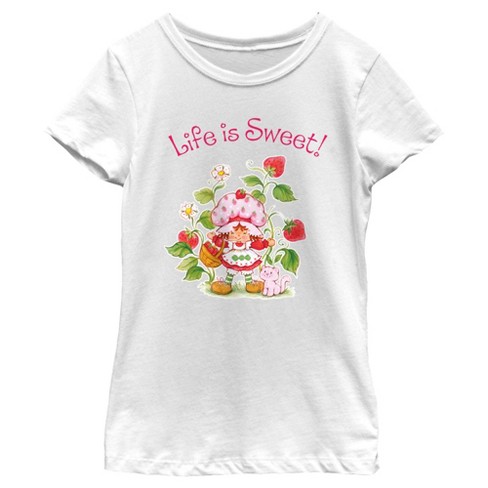 Girl's Strawberry Shortcake Life Is Berry Sweet T-shirt - White - Small ...