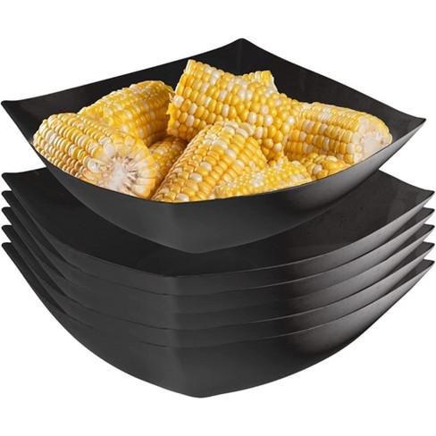 Crown Display 6 Pack Medium Disposable Serving Bowl Squared Convex Bowl ...