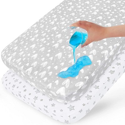 Biloban-waterproof Pack N Play Sheet | Mini Crib Sheet - 2 Pack, 100% ...