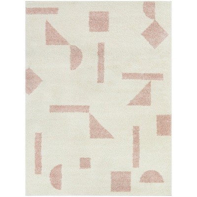 5'3"x7' Alma Leopard Print Shag Kids' Rug Pink - Balta Rugs : Target